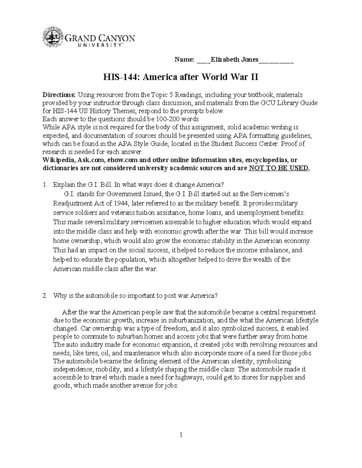 HIS-144-T5-America after WWII Worksheet - Name: Elizabeth Jones ...