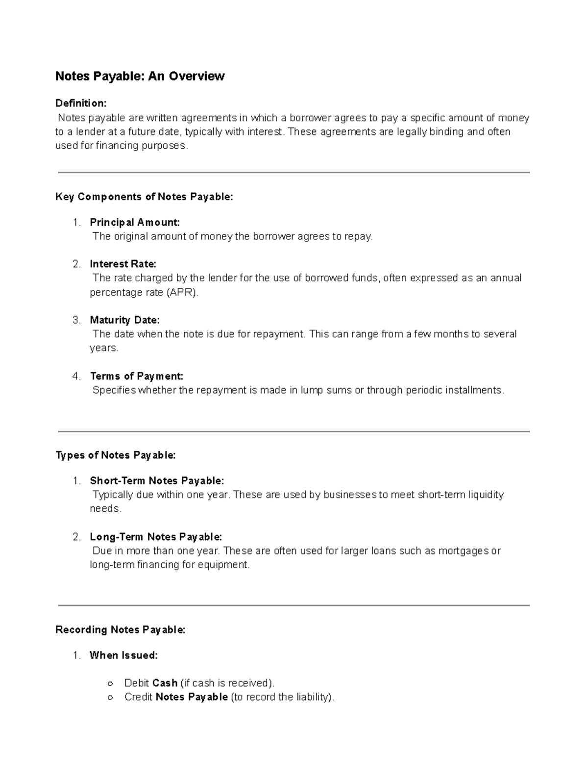 Notes Payable An Overview - Notes Payable: An Overview Definition ...
