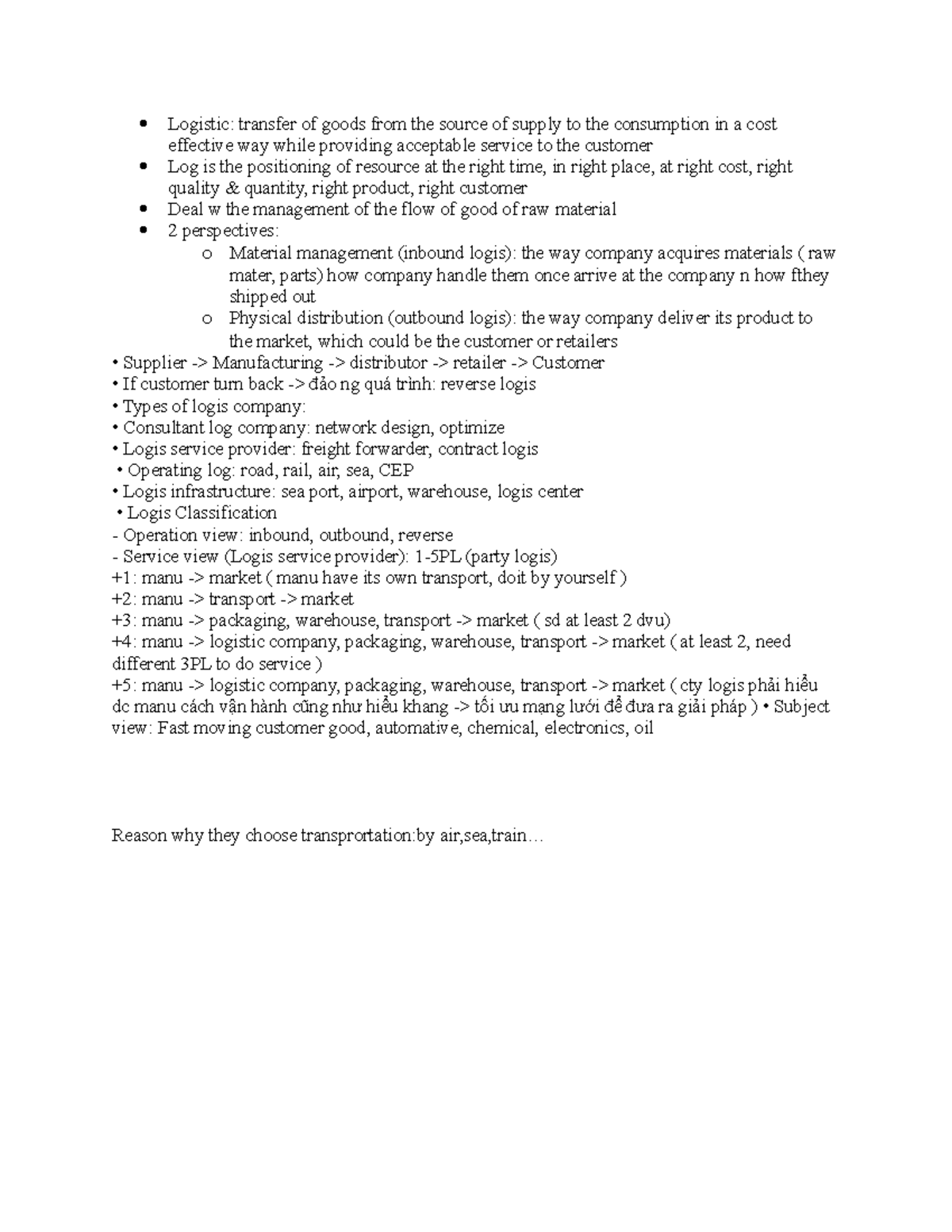 International Logistics: Efficient Goods Transfer & Management - Studocu