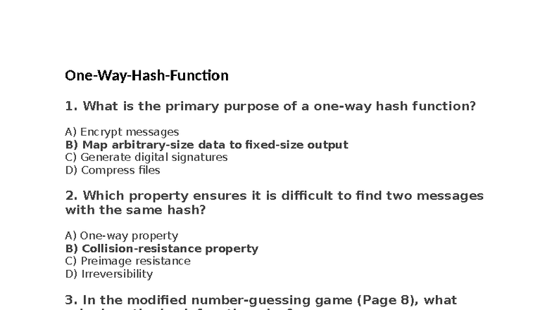 Funda MID 4: Hash Functions and Their Security Implications - Studocu