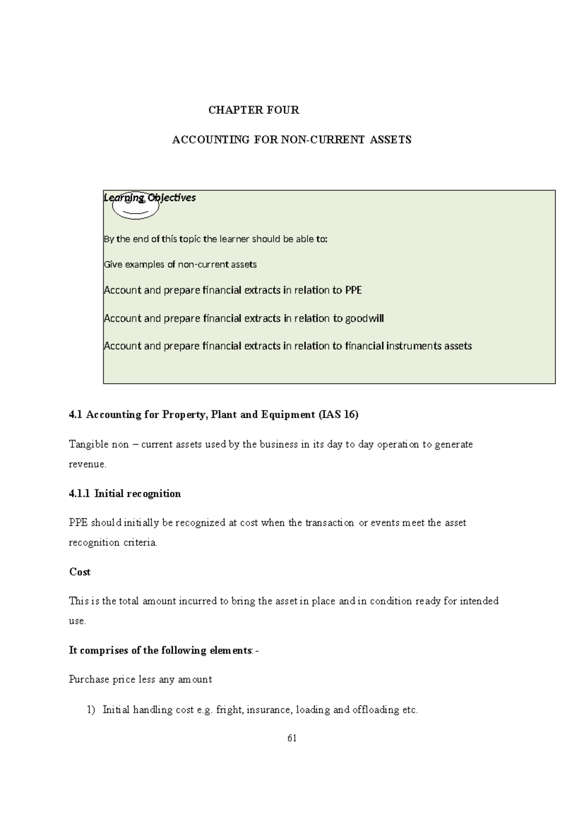 AFA Chapter FOUR - Accounting for assets - CHAPTER FOUR ACCOUNTING FOR ...