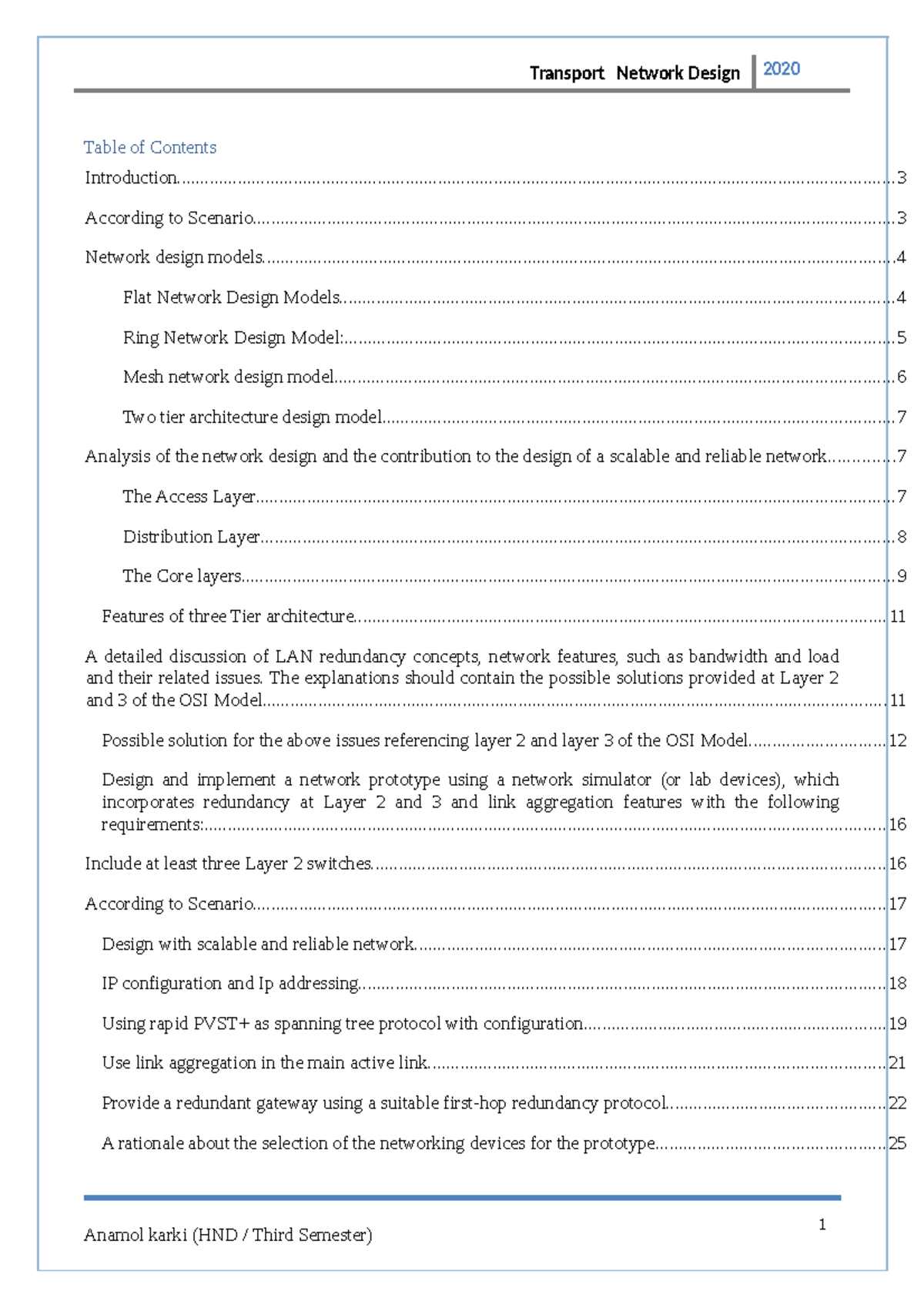 Transport Network Design 3rd - Table of Contents Design and implement a ...