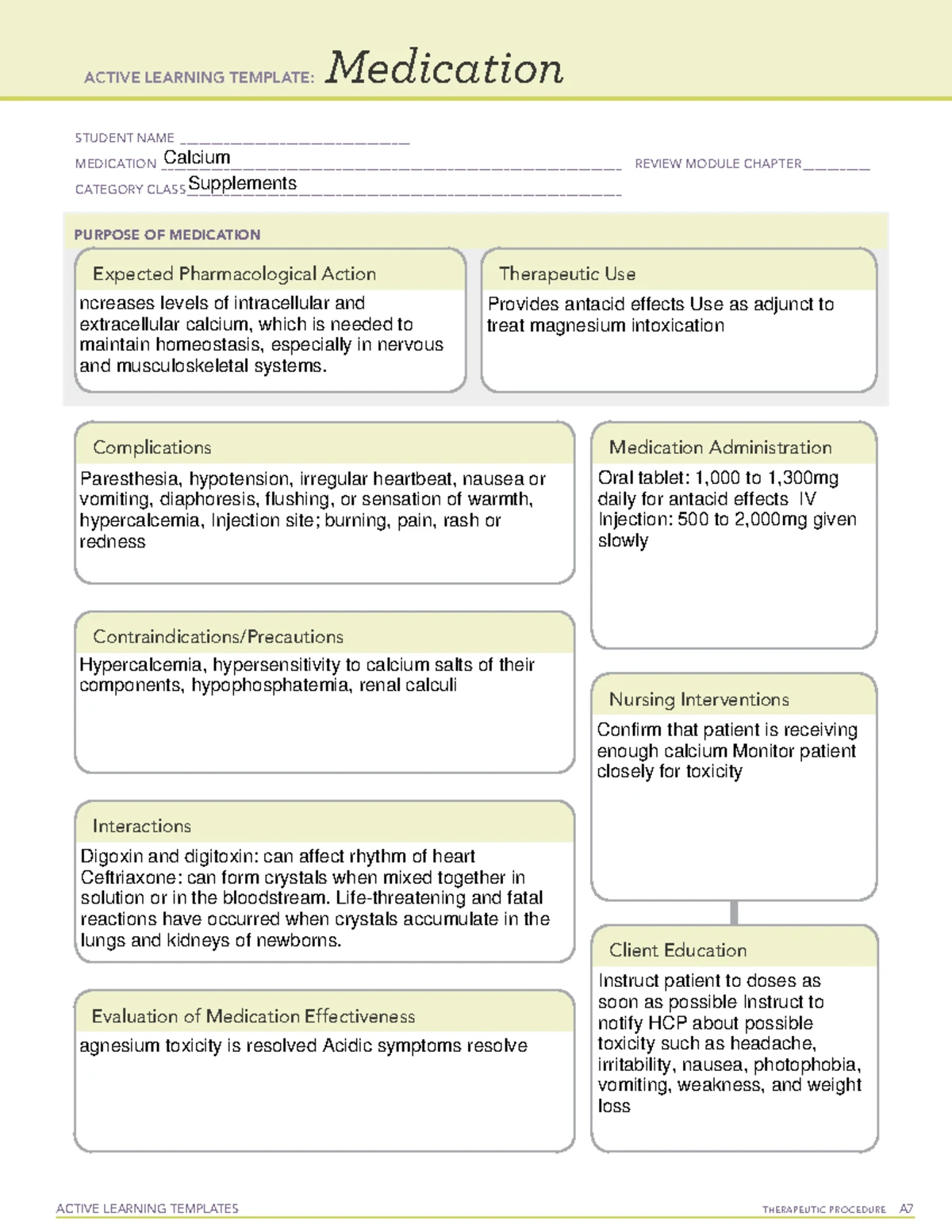Entresto Medication Card - Active Learning Template for Nursing - Studocu