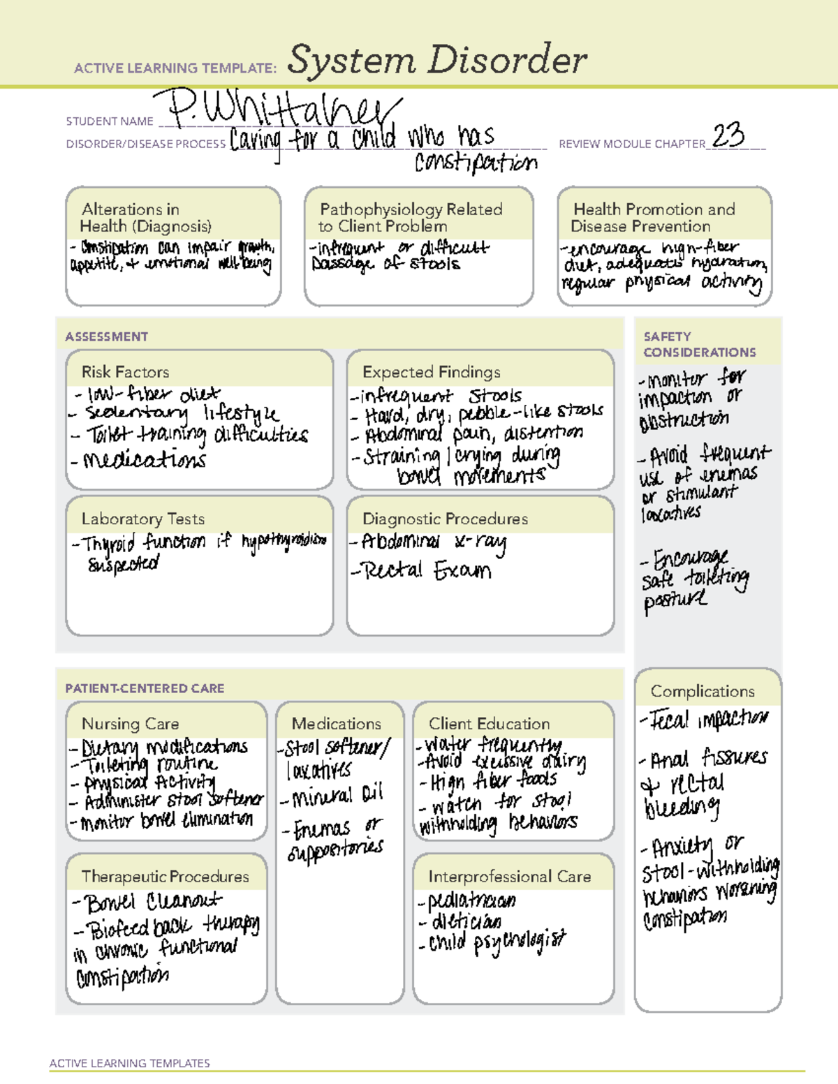 System Disorder: Caring for a Child with Constipation - Active Learning ...