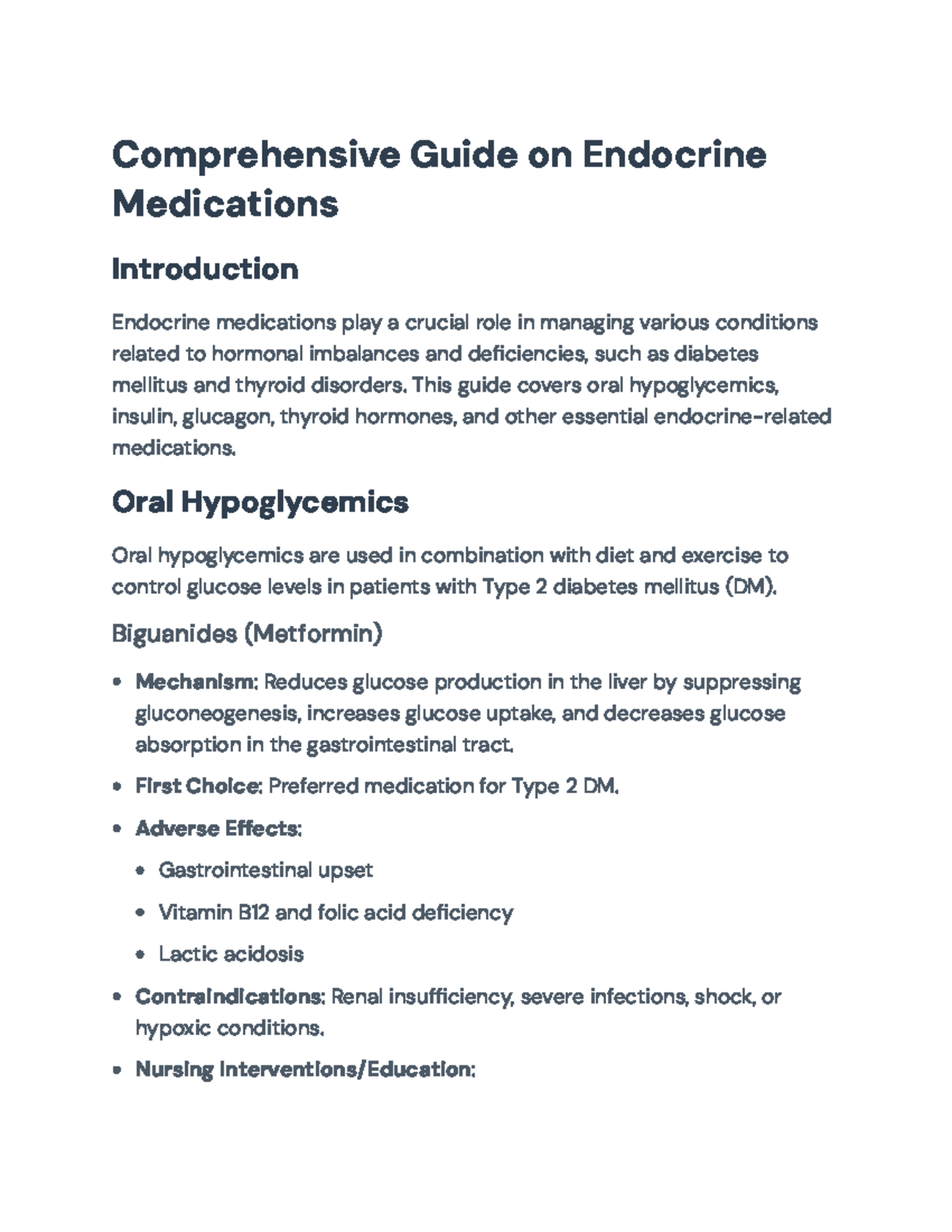 Comprehensive Guide to Endocrine Medications: Management & Education ...