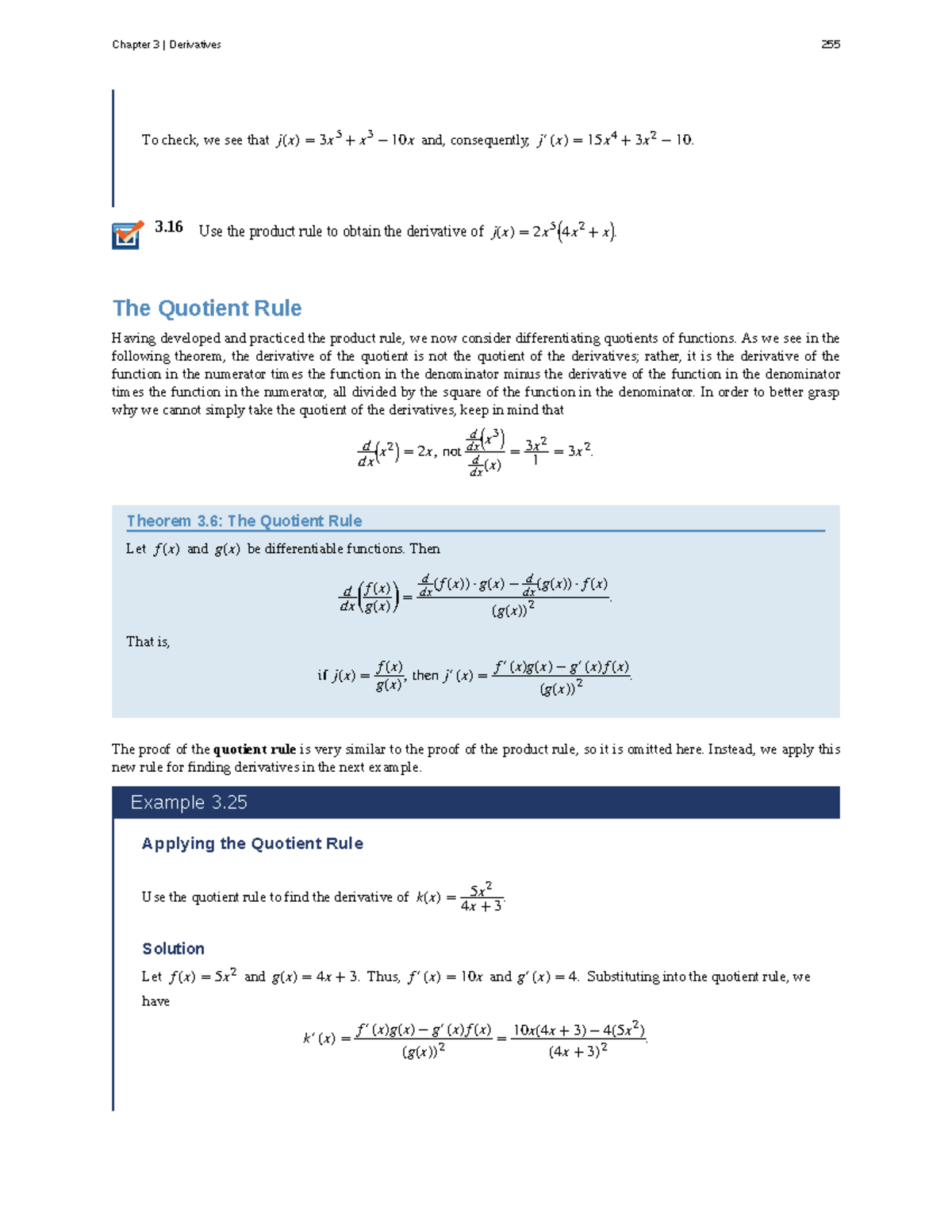 Chapter 3: Derivatives and the Quotient Rule - Calculus 255 - Studocu