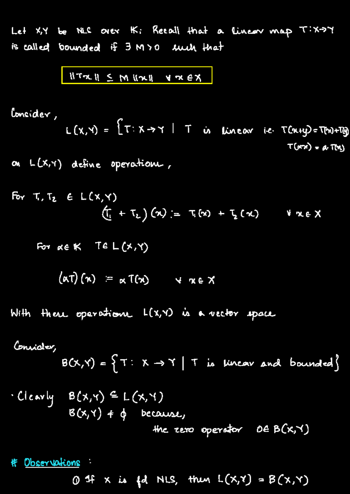 Lecture Notes on Bounded Linear Operators in NLS (411 16OCT) - Studocu