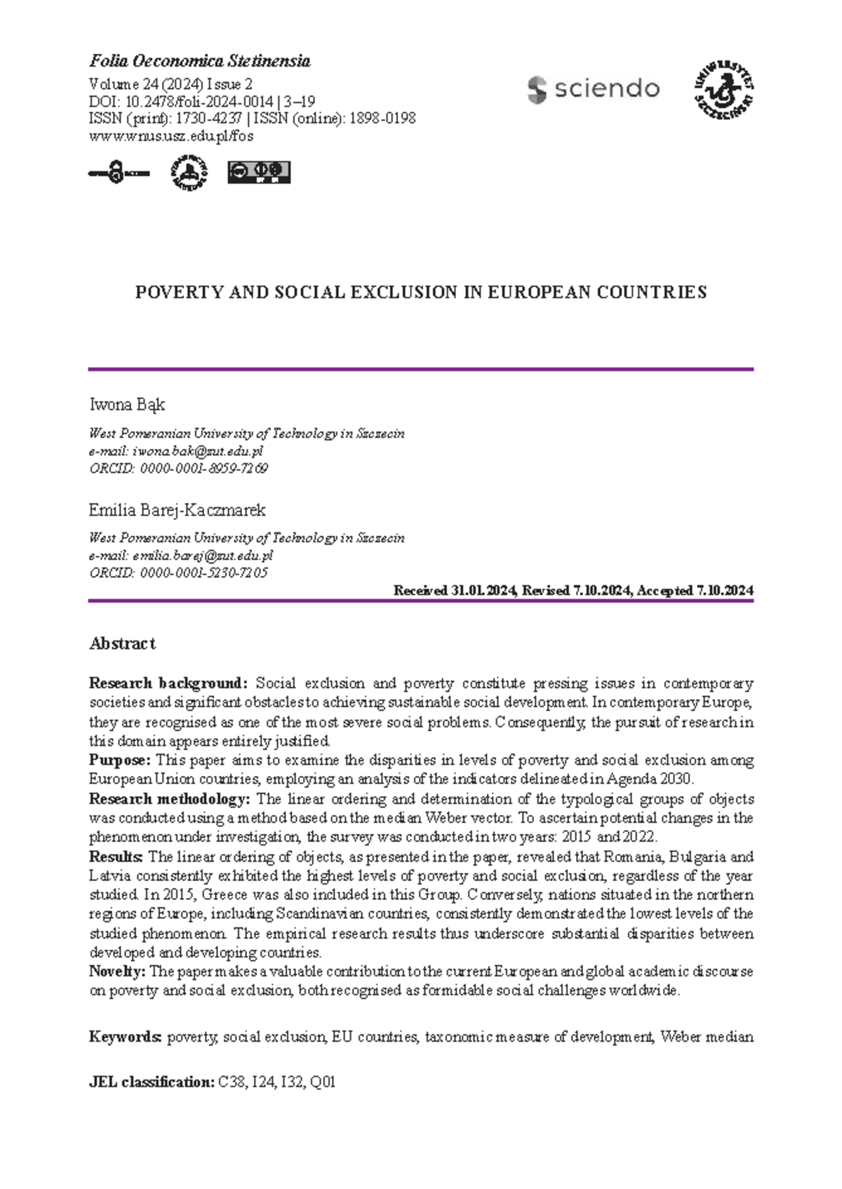 Poverty and Social Exclusion in EU Countries: A Comparative Study (2024 ...