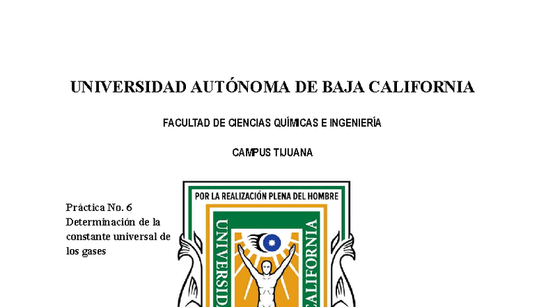 P6 - Práctica de Laboratorio: Determinación de la Constante R - Studocu