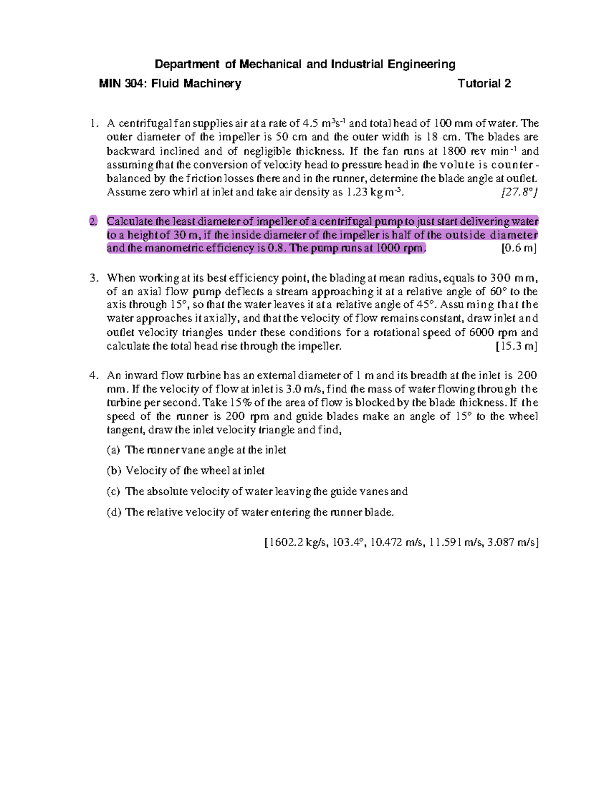 Tutorial 2 - tut - Department of Mechanical and Industrial Engineering ...