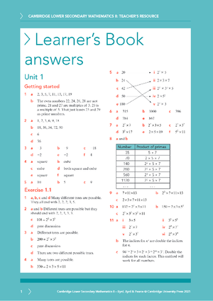 LS Maths 7 workbook answers - CAMBRIDGE LOWER SECONDARY MATHEMATICS 7 ...