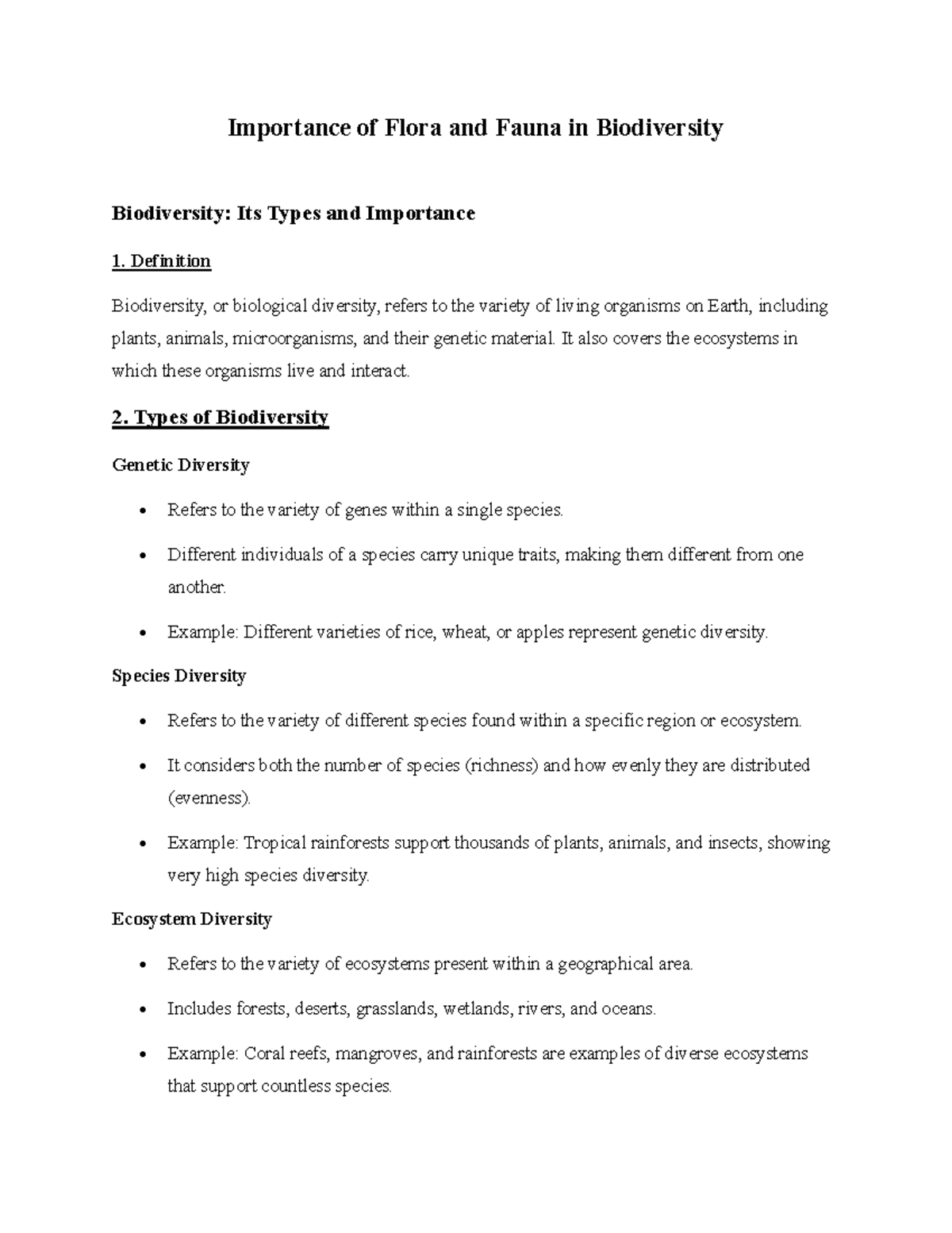 Importance of Flora and Fauna in Biodiversity: Types & Significance ...