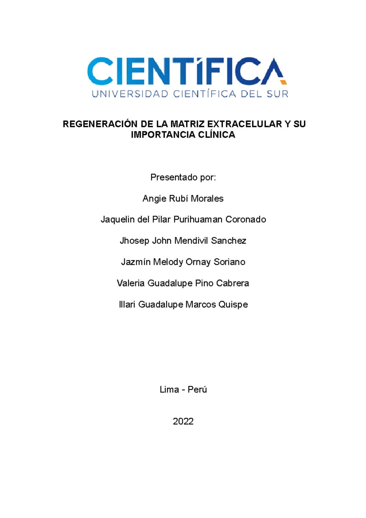 Regeneración DE LA Matriz Extracelular Y SU Importancia Clinica ...