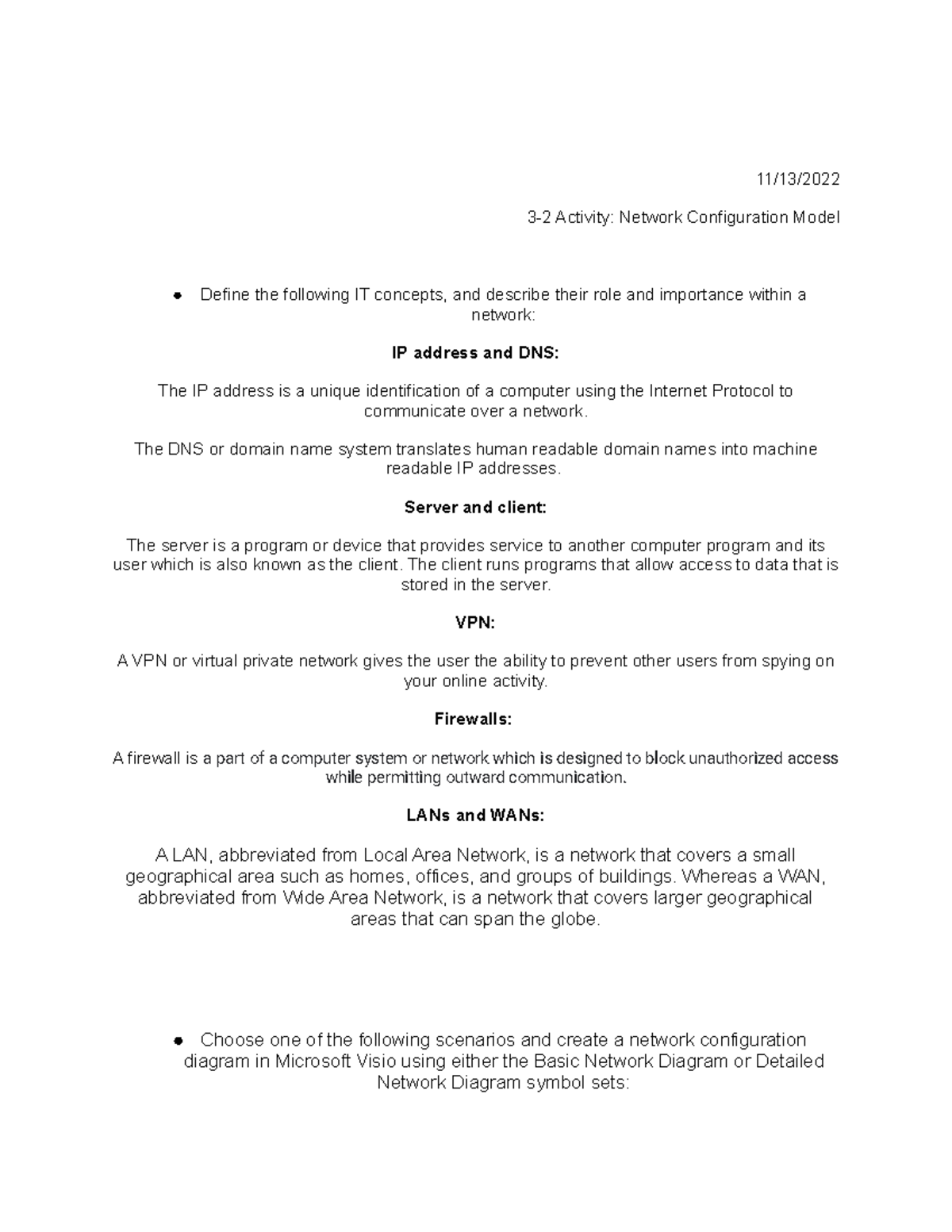 3-2 Activity: Network Configuration Model - 11/13/ 3-2 Activity: Network Configuration Model ...