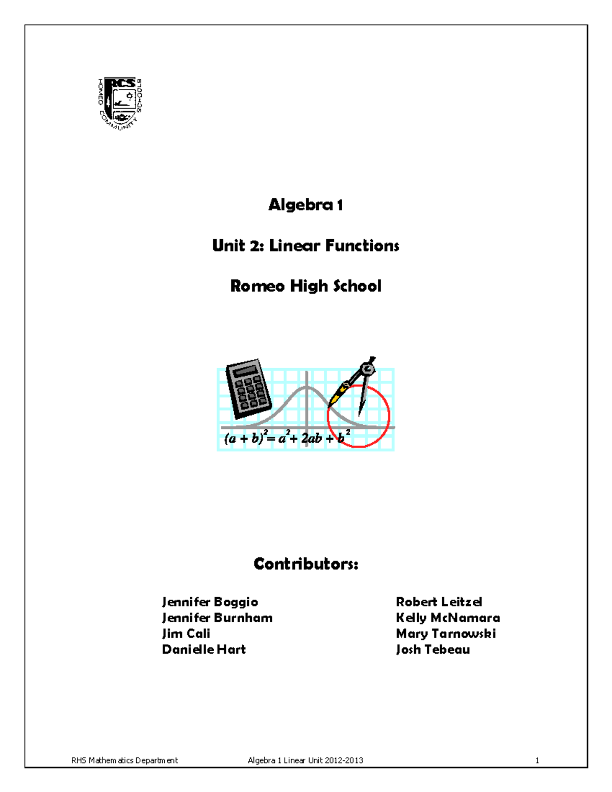 Algebra 1 Unit 2: Linear Functions Study Guide - Studocu
