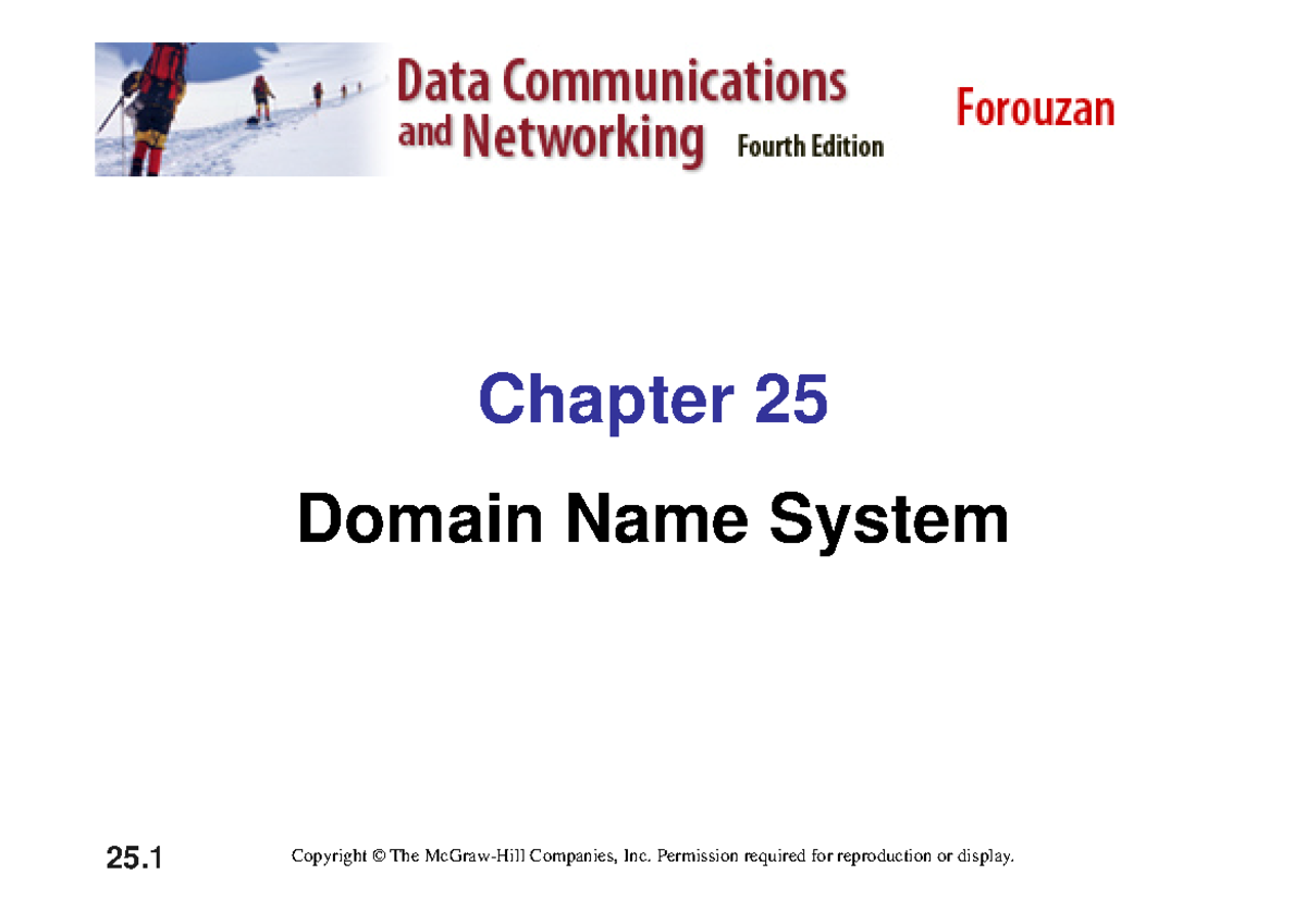 Domain Name System - Chapter 25 Domain Name System 25 Copyright © The ...