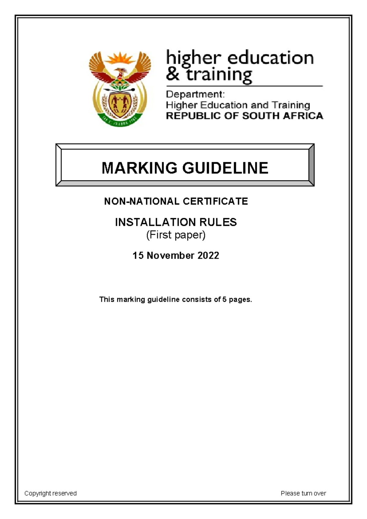 SANS 10142 P2 - Exam Papers on Installation Rules and Calculations ...