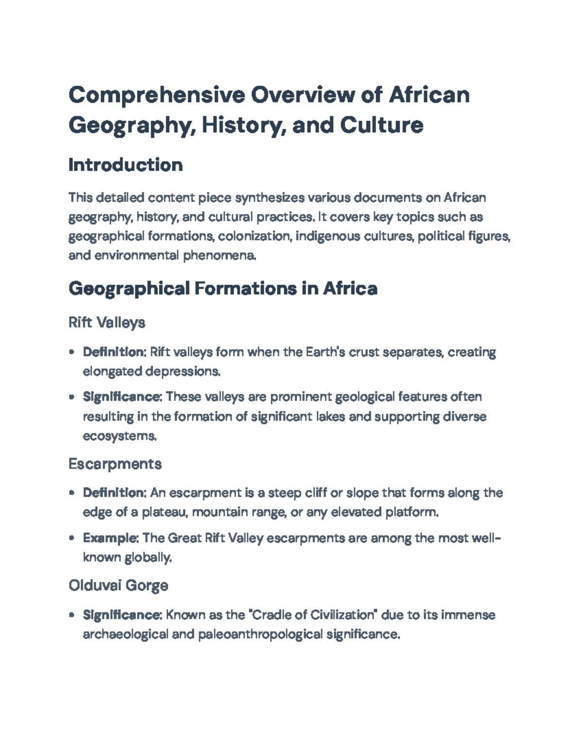 Comprehensive Overview of African Geography, History & Culture ...