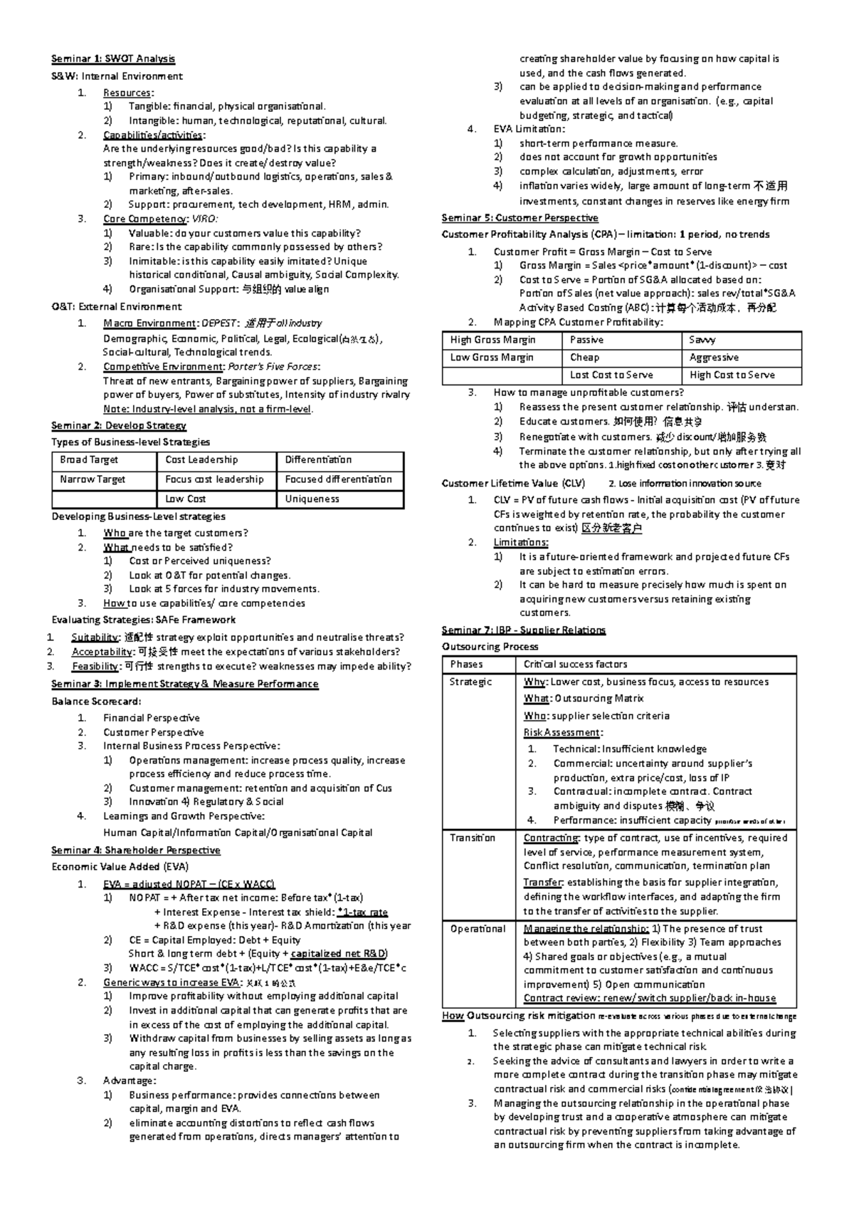 Acct3583 Final Exam Cheat Sheet: Strategic Analysis & Implementation ...