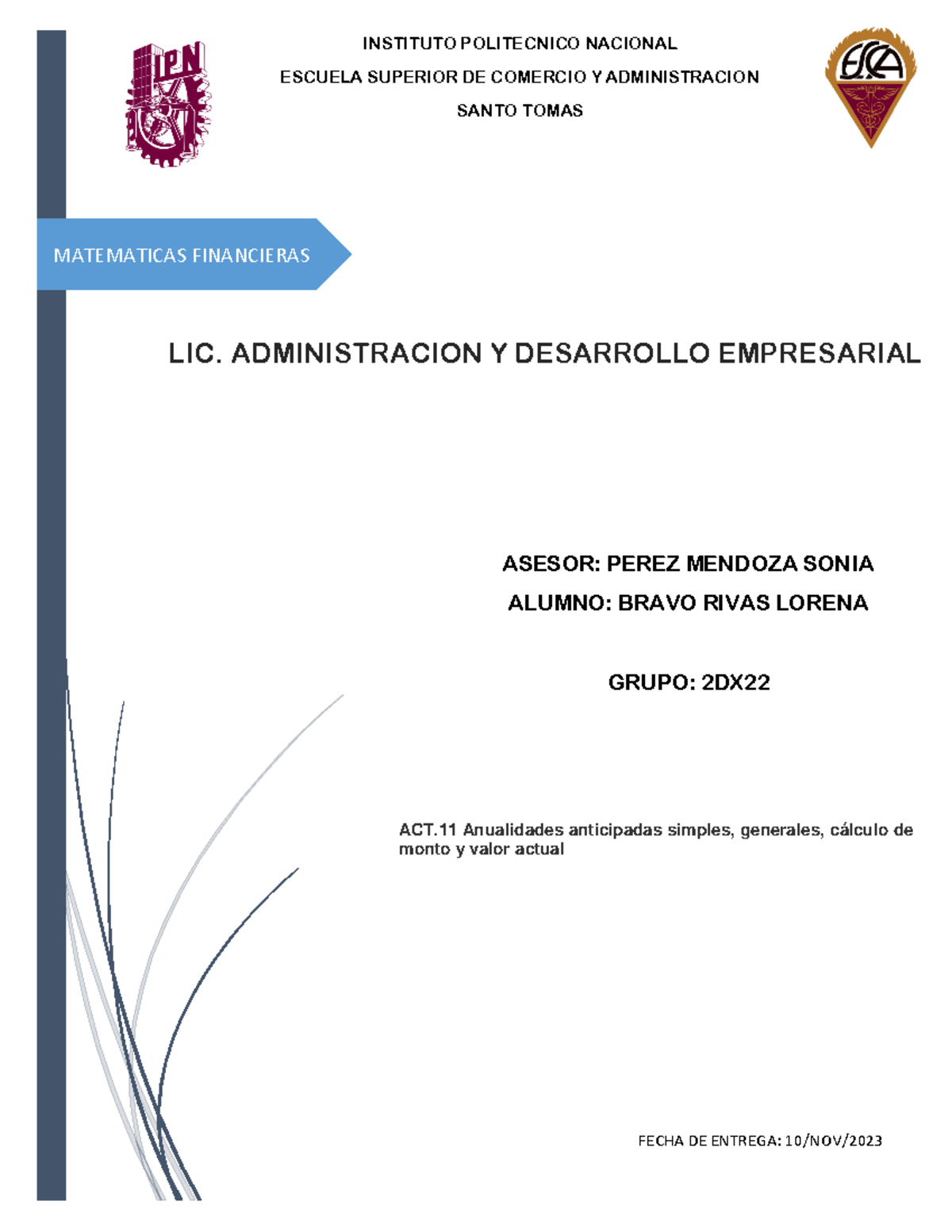 U3 A11 LOBR - Análisis de Anualidades y Tasas de Interés - Studocu
