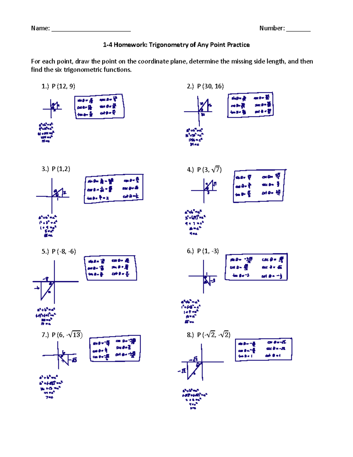 Unit 1 Trigonometry Test Review Answer Key (Trig Functions) - Studocu