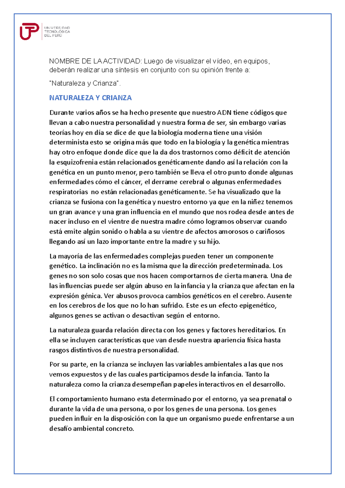 Análisis del Debate Naturaleza vs Crianza: Influencias en el Desarrollo ...