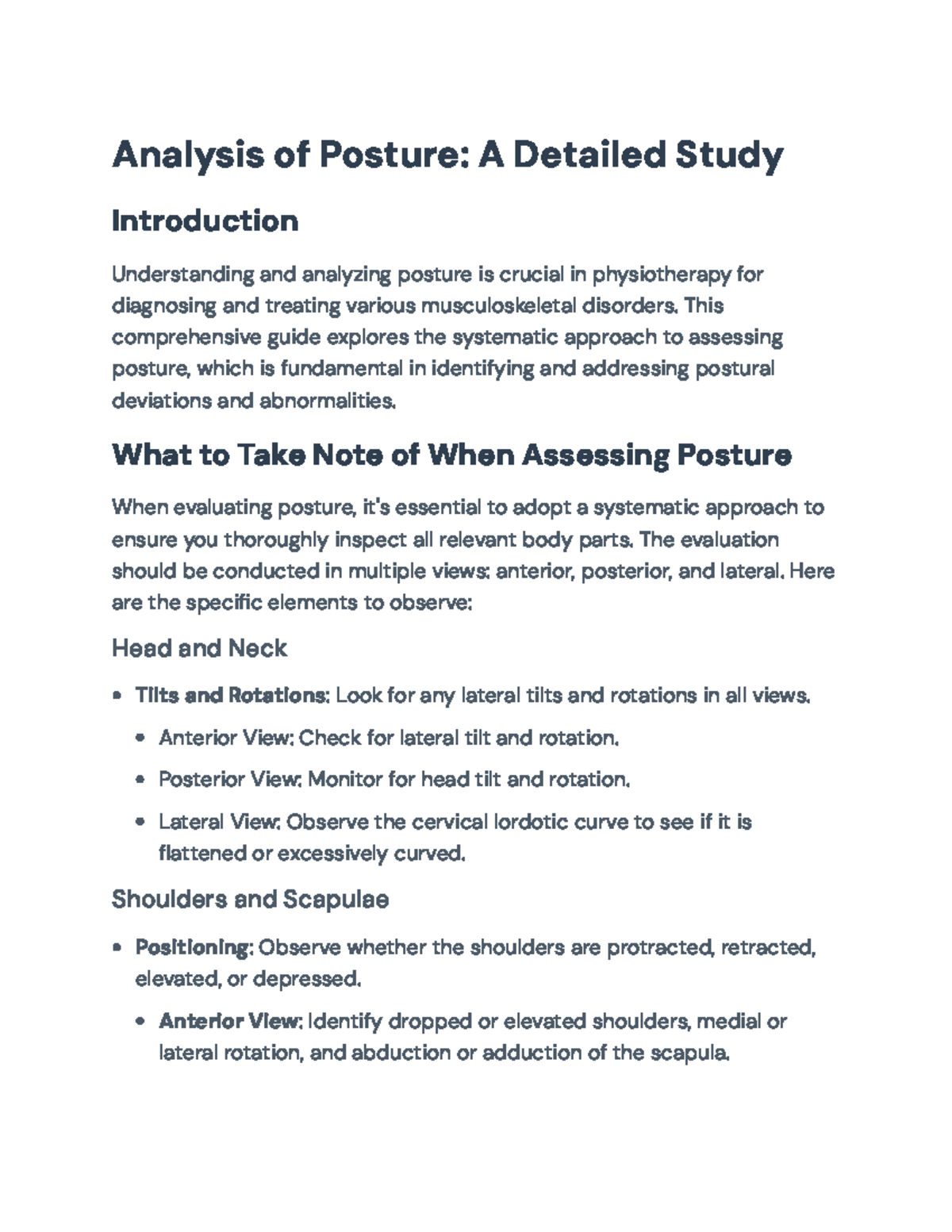 Comprehensive Guide to Posture Analysis in Physiotherapy - Analysis of ...