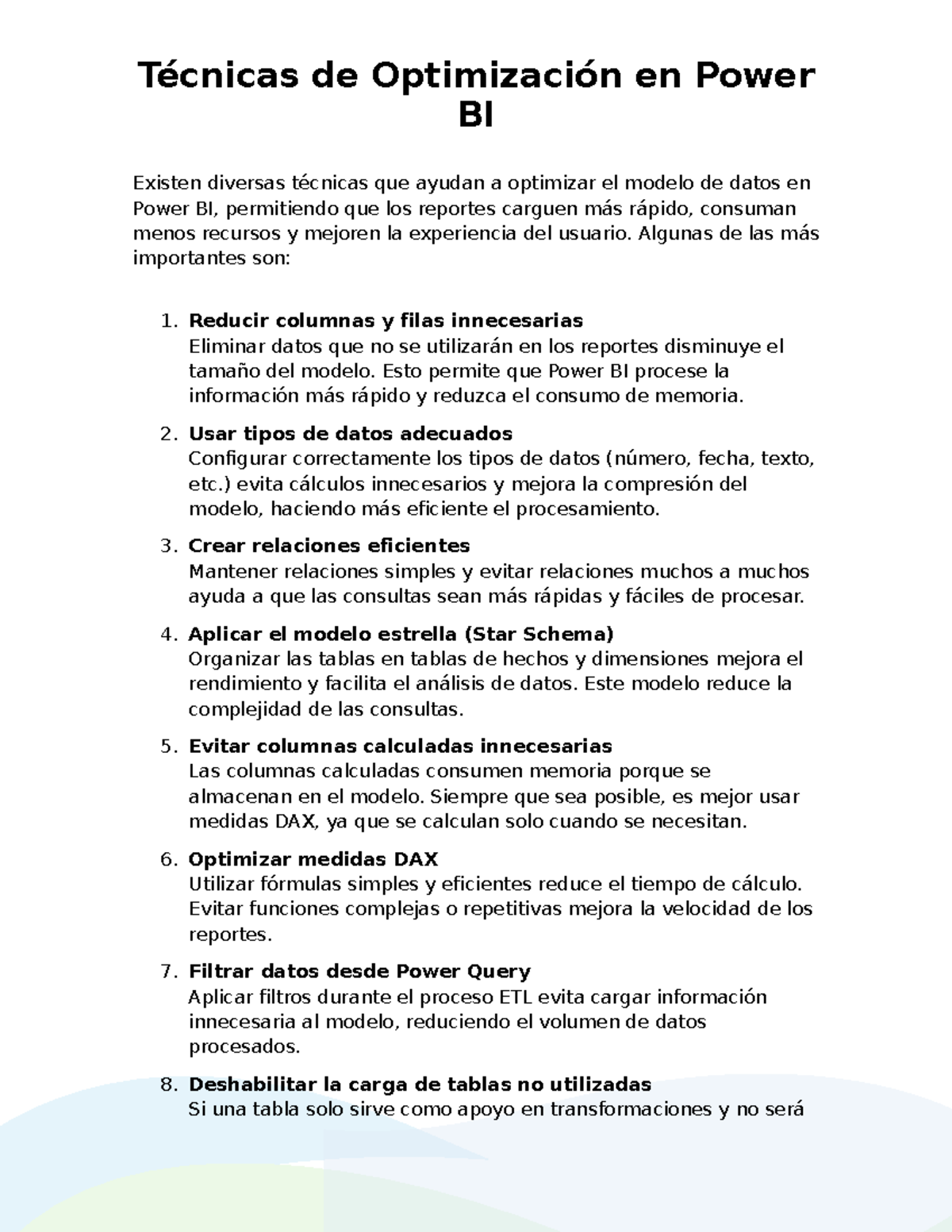T4 - Técnicas de Optimización en Power BI para Mejora de Rendimiento ...