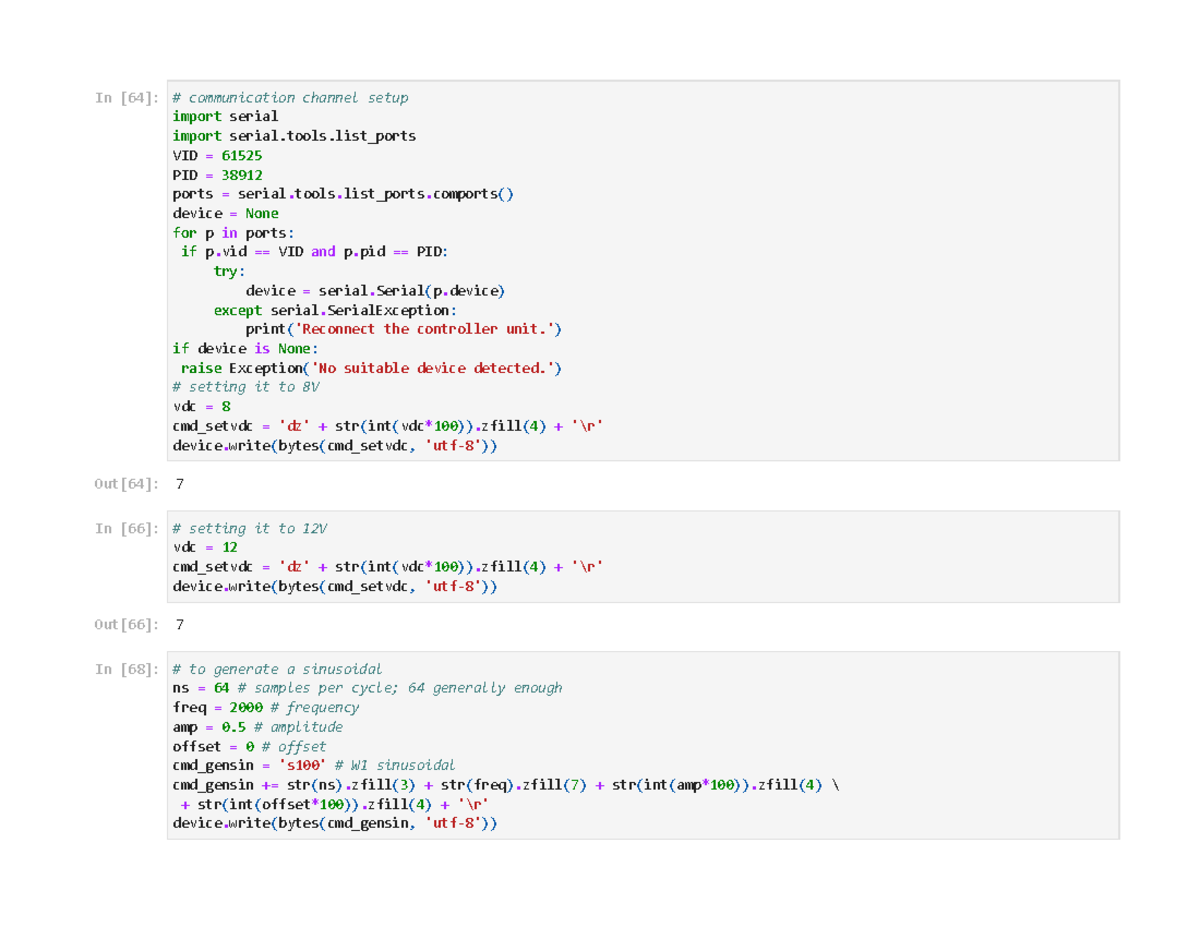Lab2 - lab2 - communication channel setup import serial import VID ...