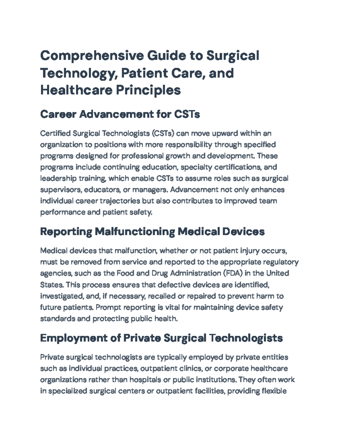 Comprehensive Guide to Surgical Technology & Patient Care Principles ...
