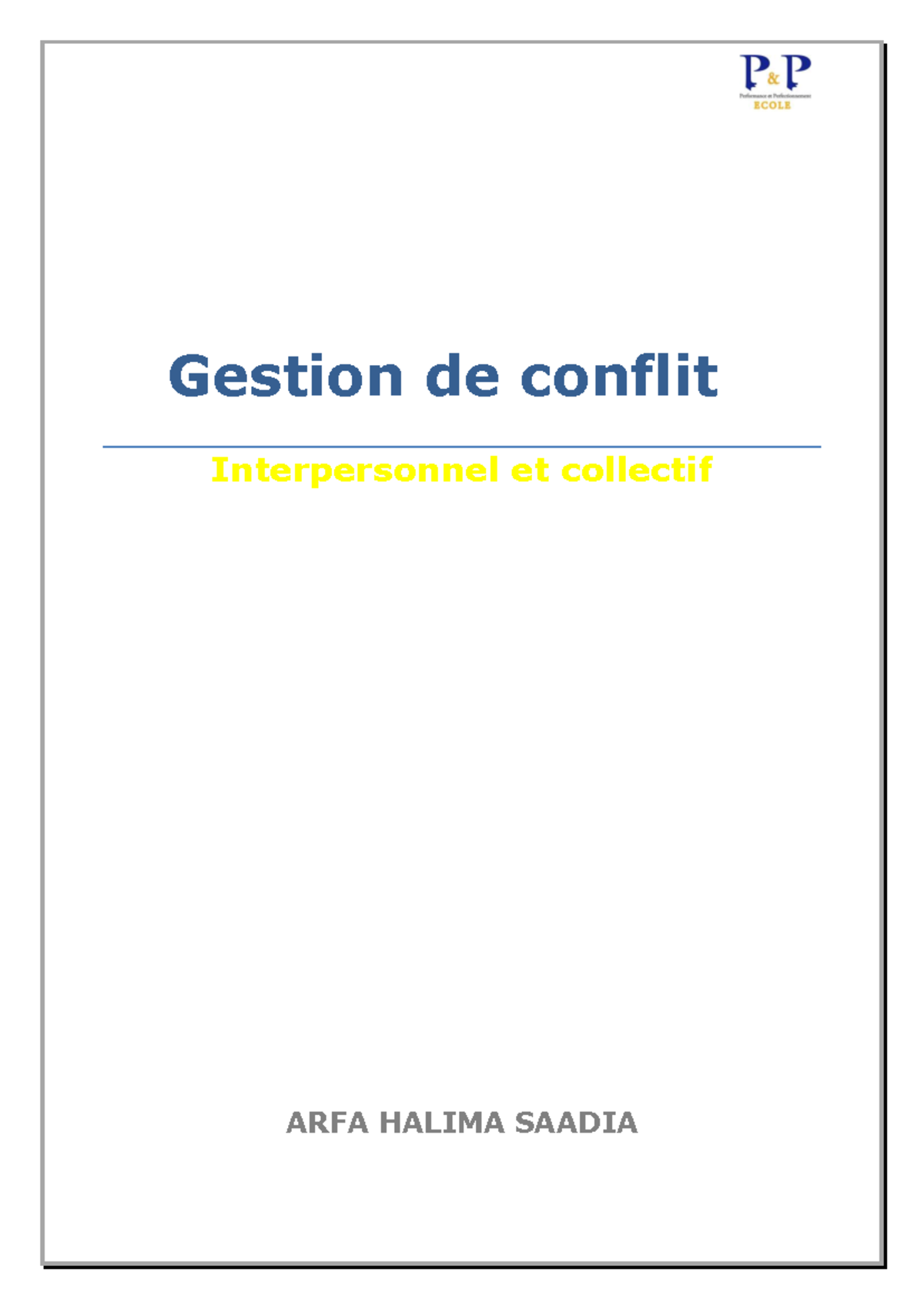 Support formation Gestion des conflits - Gestion de conflit ...