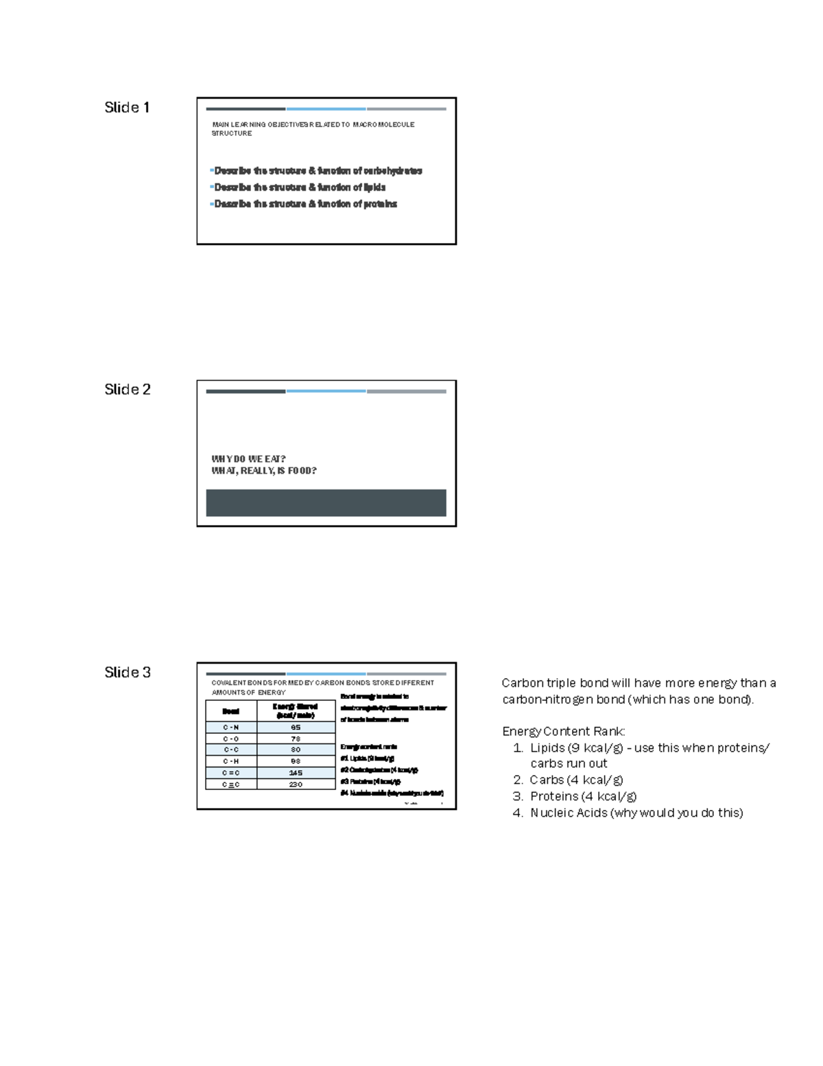 09.17 18.25 Lecture Notes: Macromolecule Structure & Function - Studocu