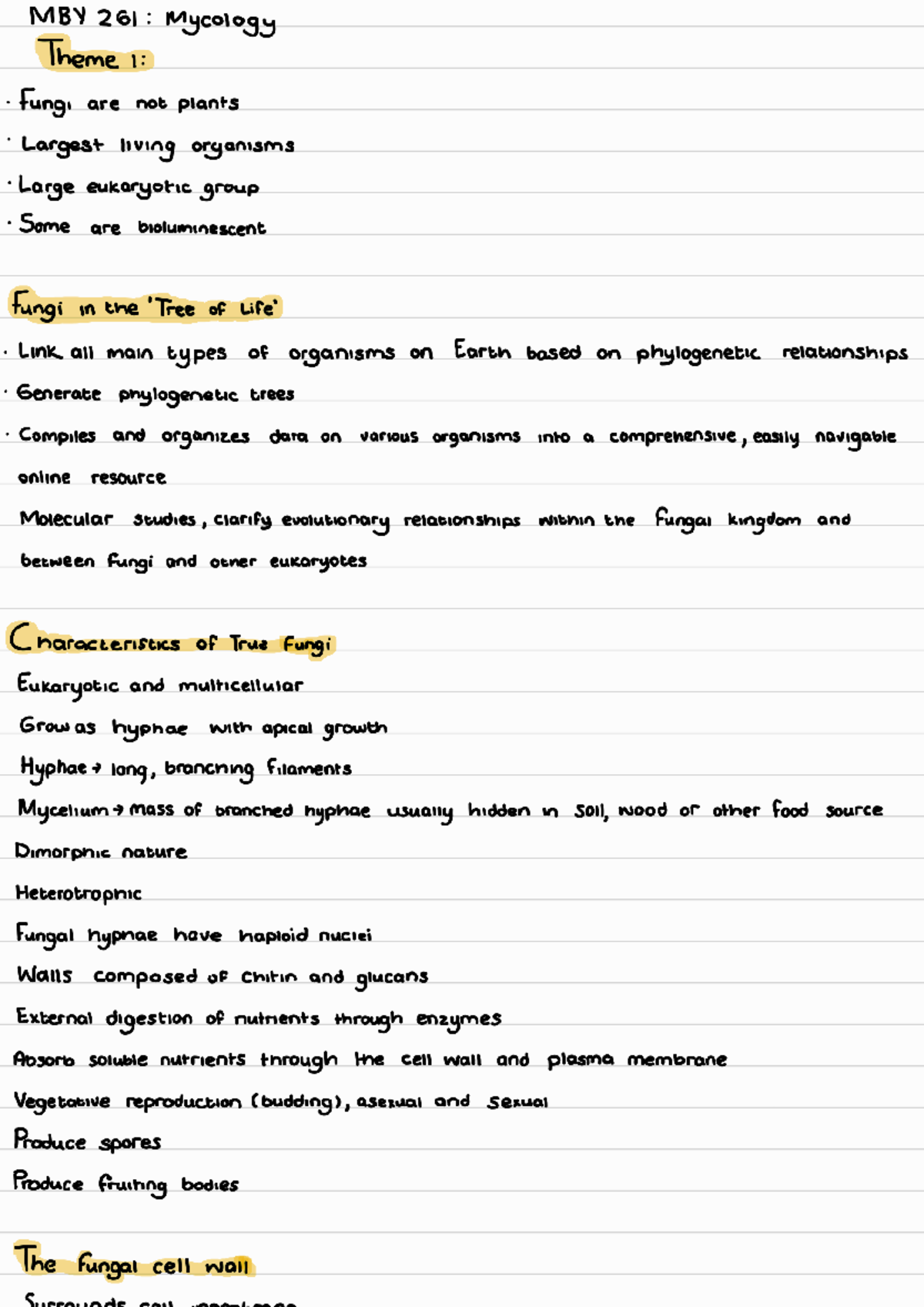 MBY 261 Lecture 1: Introduction to Mycology and Fungal Characteristics ...