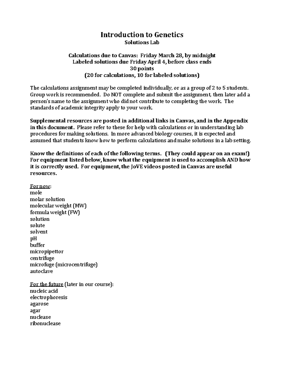 Clemn Solutions Lab S25 Introduction To Genetics Calculations And