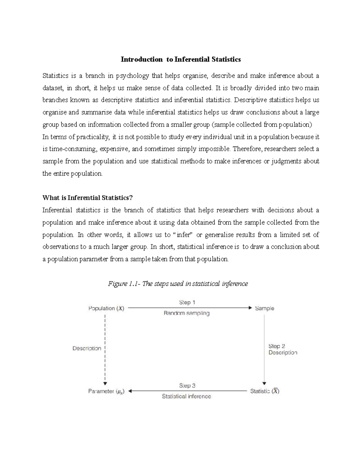 PSY 101: Introduction to Inferential Statistics and Hypothesis Testing ...