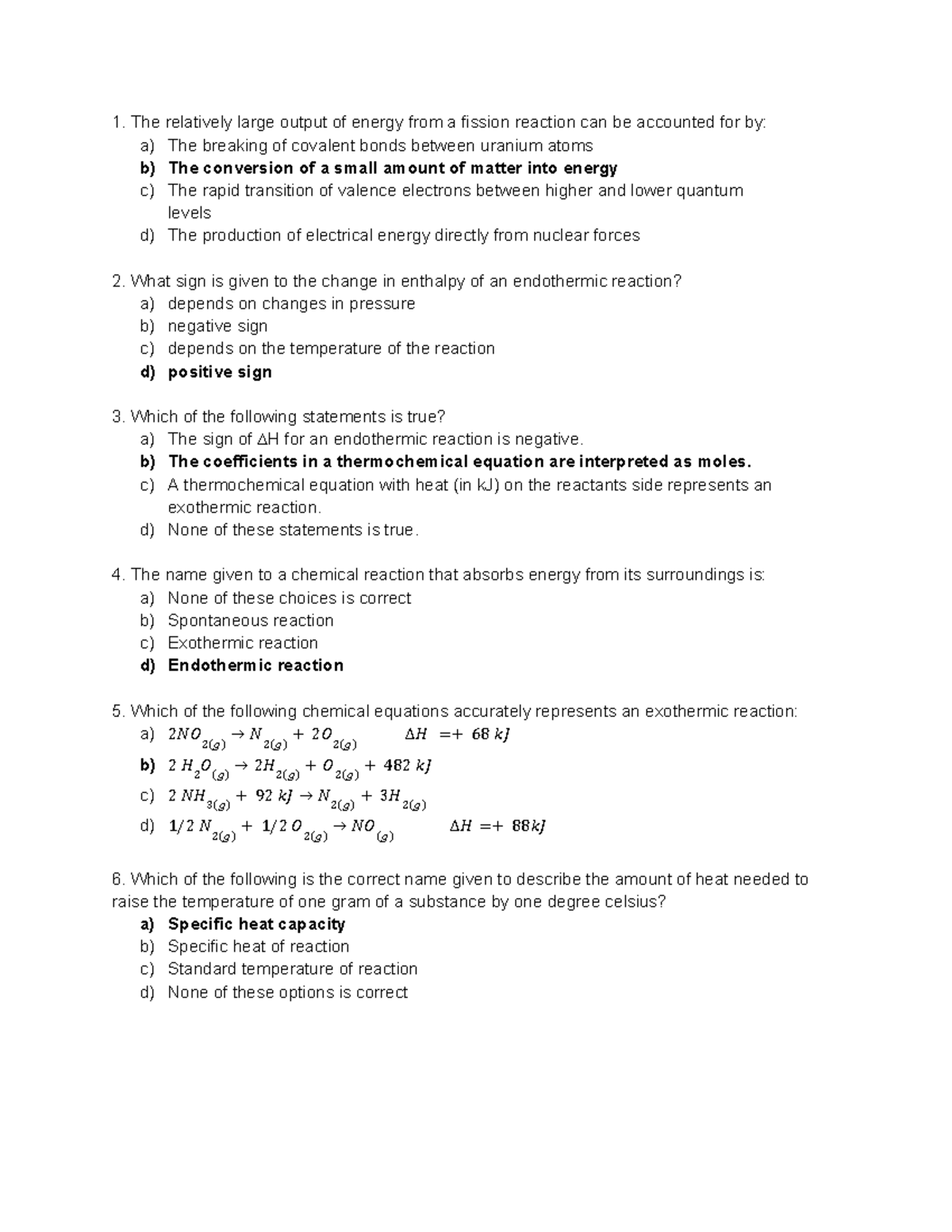 Energy Changes and Rates of Reaction Quiz (Course Code: E) - Studocu