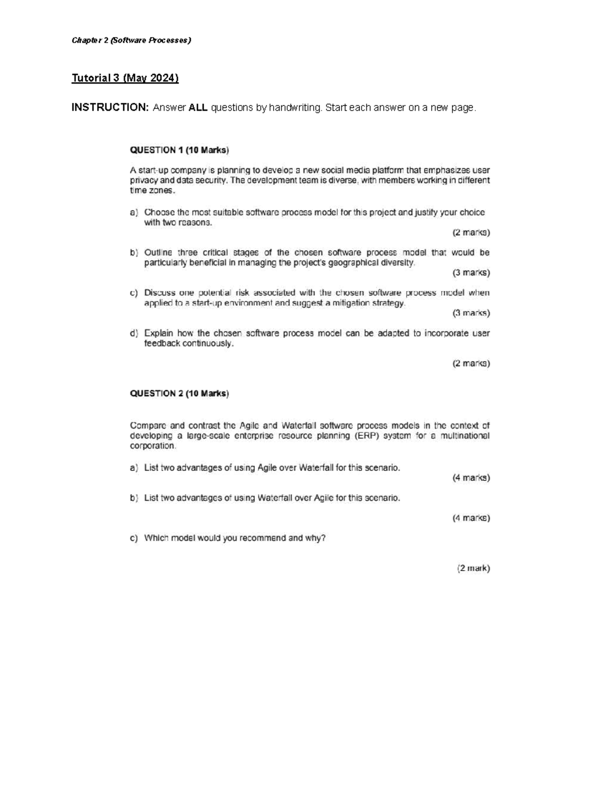 Tutorial 3 (May 2024) - Computer Science - Chapter 2 (Software ...