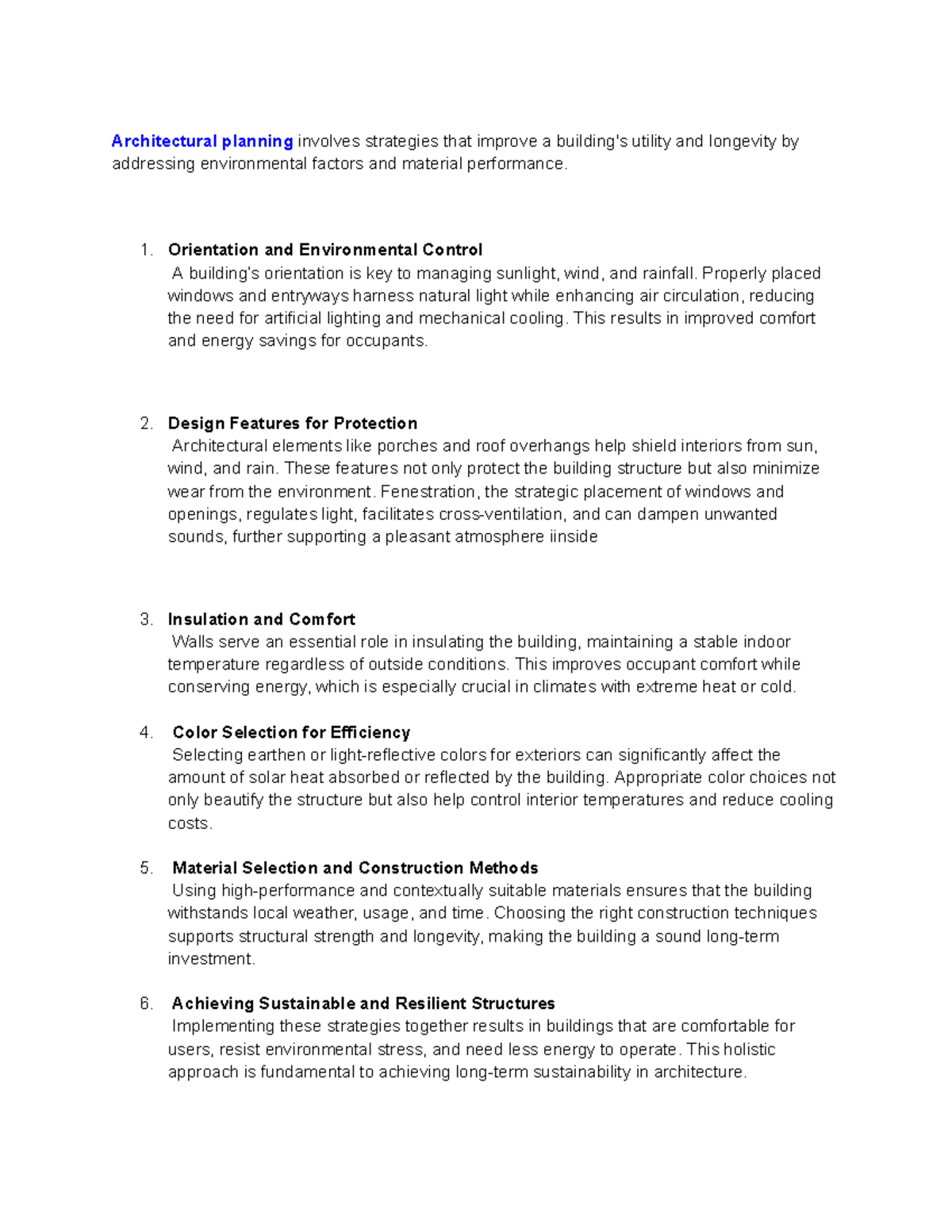 Architectural Planning Strategies for Sustainability (Pg. 56) - Studocu