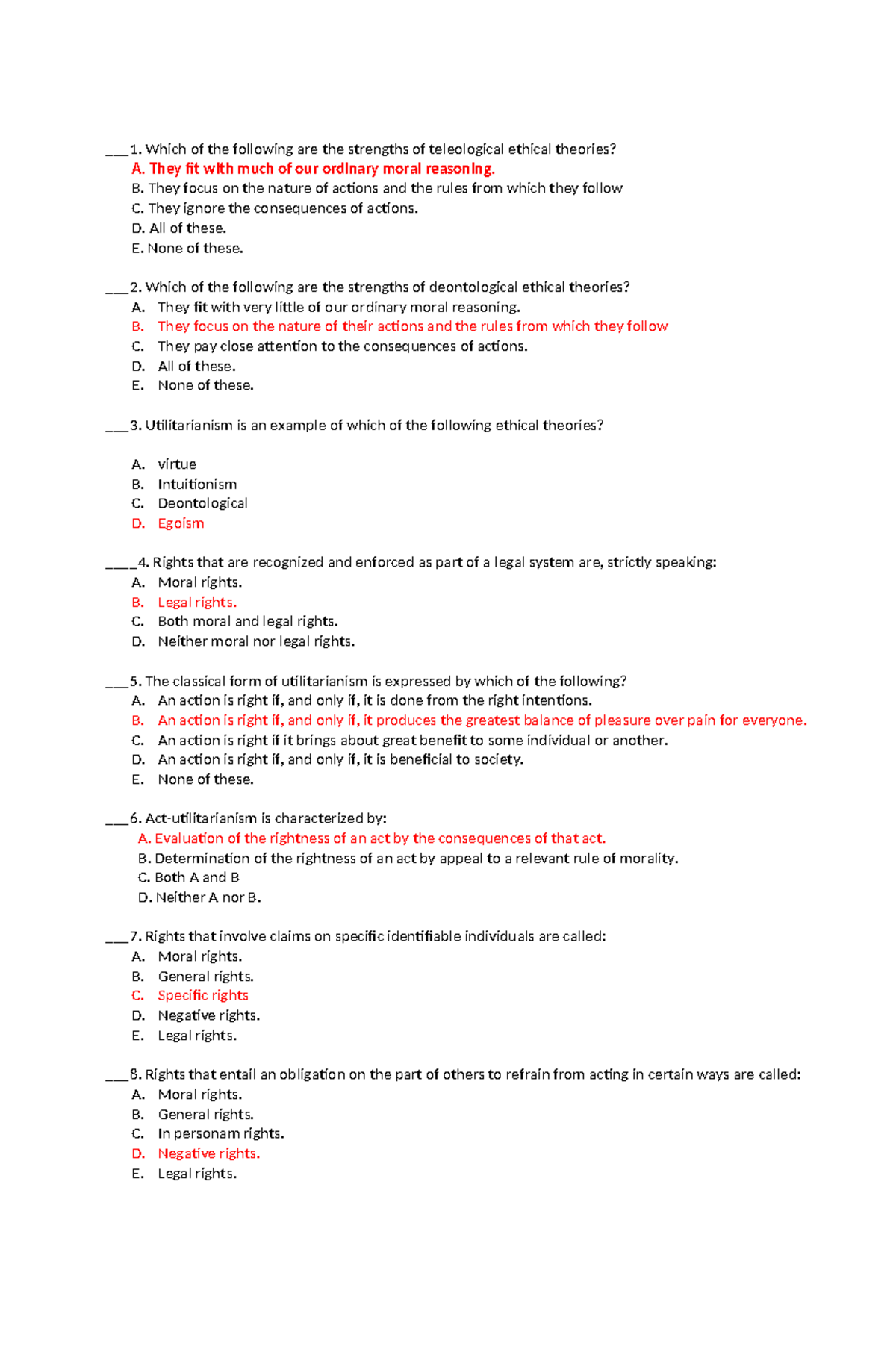 Business Ethics (BUS 101) Final Exam Study Guide - Studocu