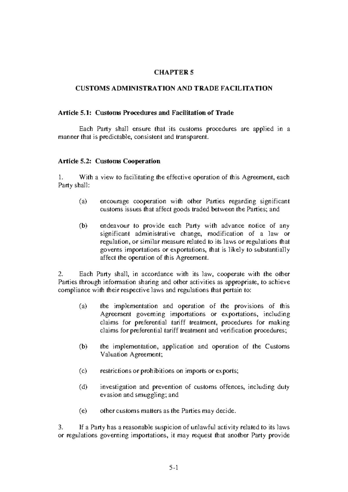 CHAPTER 5: Customs Administration & Trade Facilitation Overview - Studocu