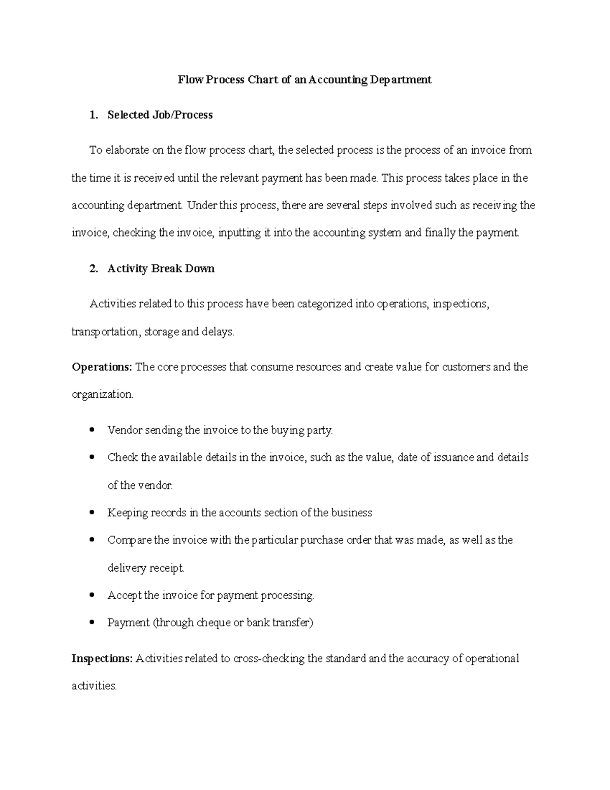 Week 06 - Flow process chart of an accounting department - Flow Process ...