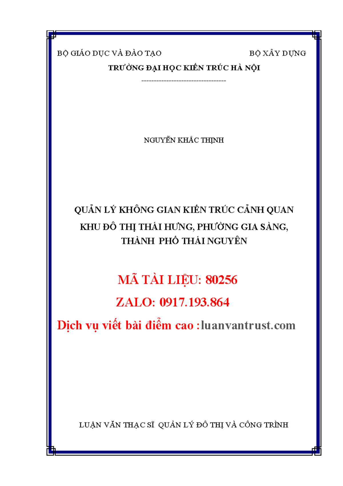 Quan ly khong gian kien truc canh quan khu do thi thai hung -80256 - BỘ ...