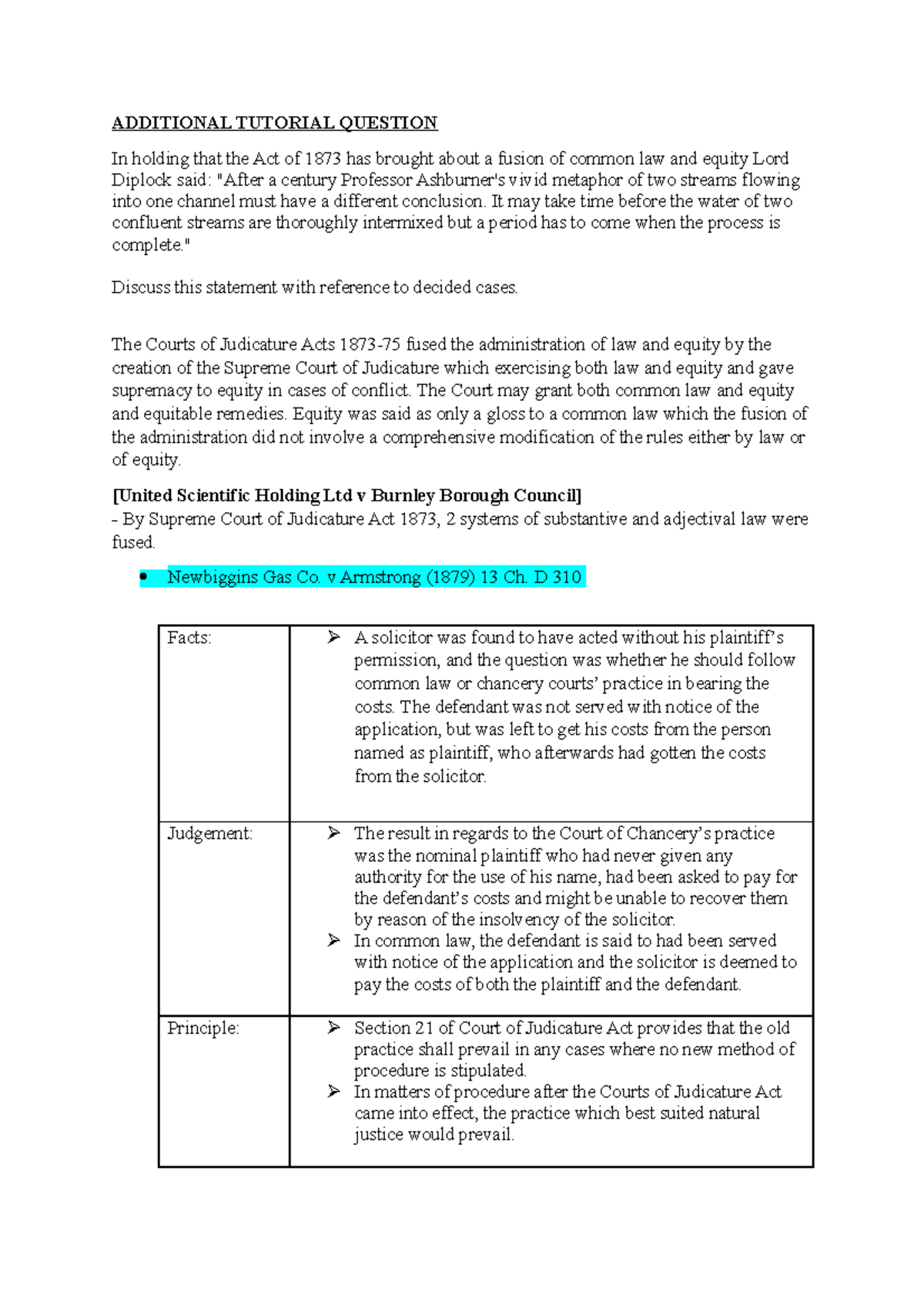 Additional Equity Question - ADDITIONAL TUTORIAL QUESTION In holding ...
