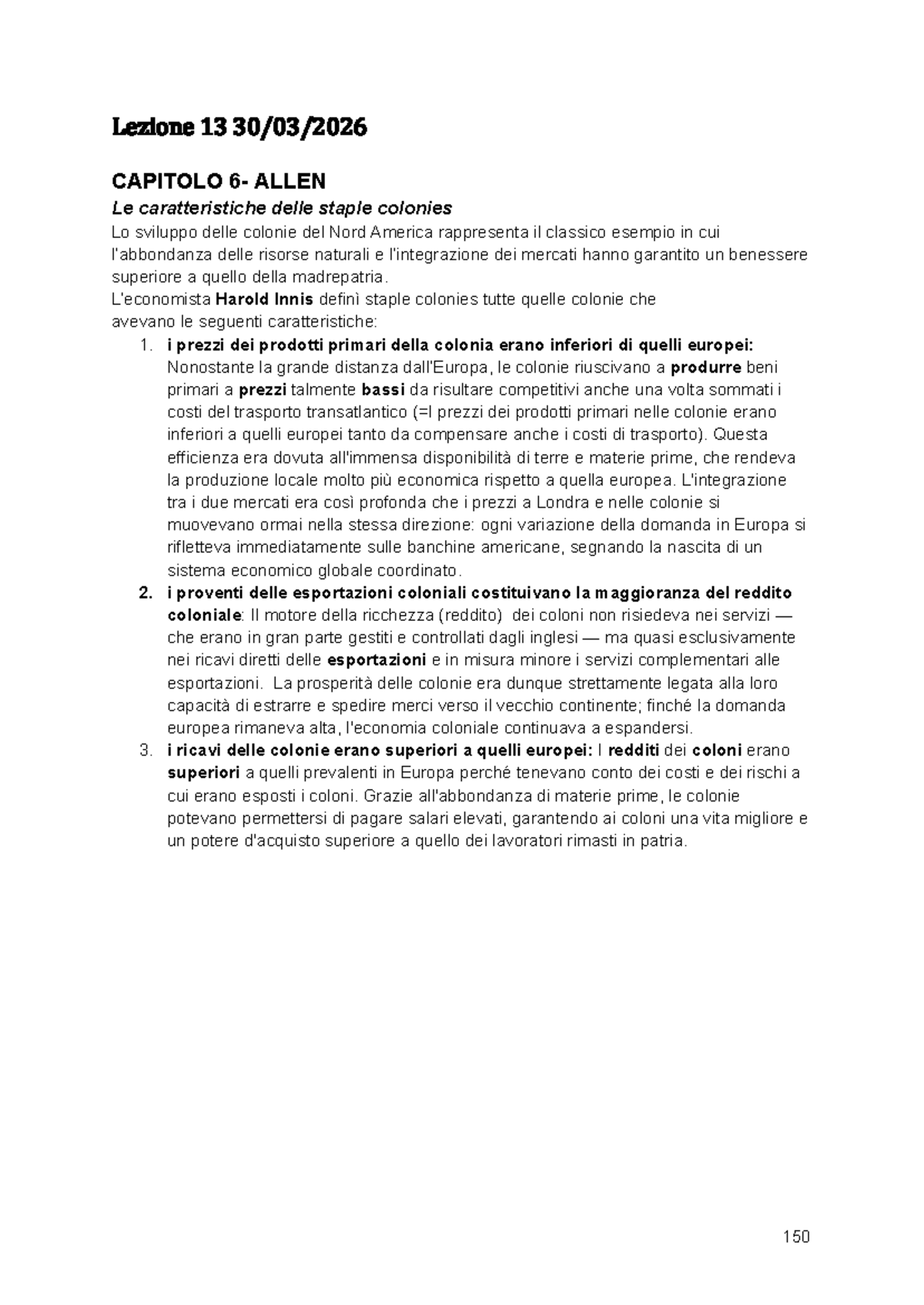 Lezione 13: CAPITOLO ALLEN - Caratteristiche delle Staple Colonies e ...