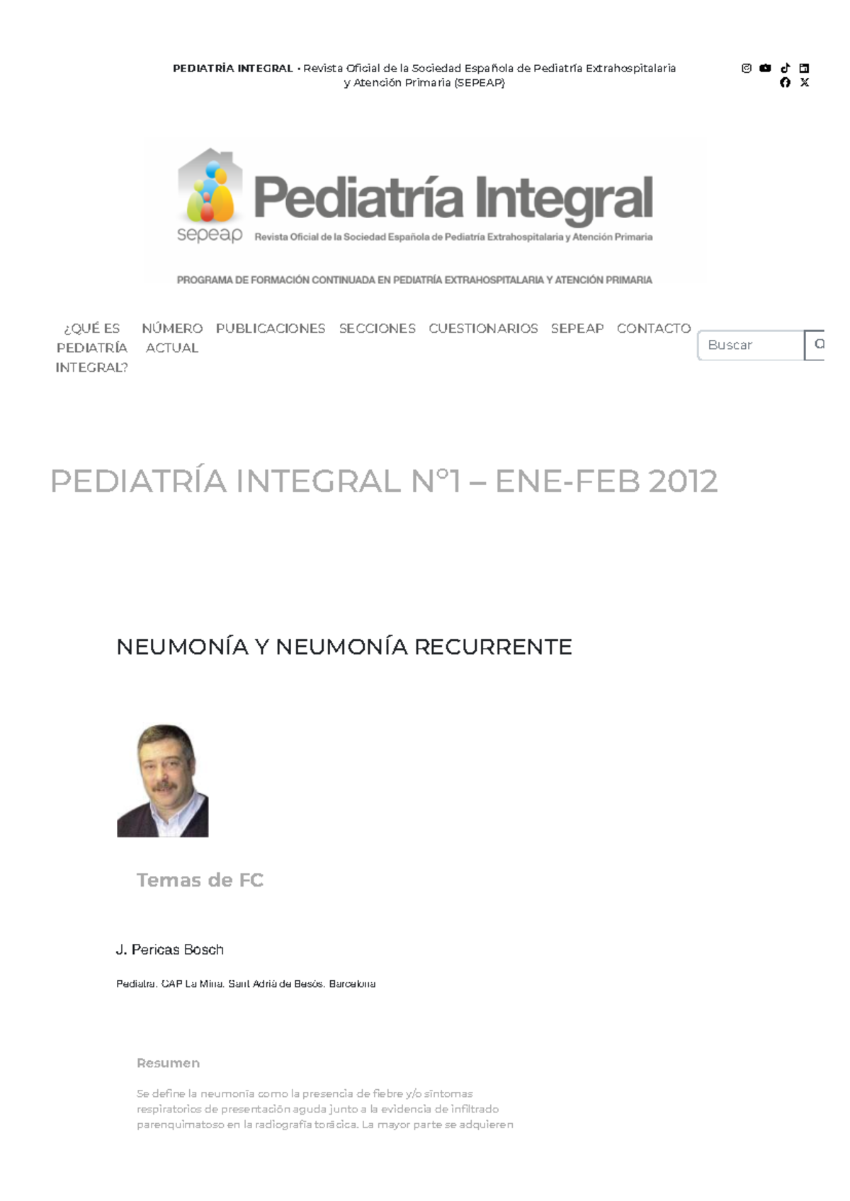 Neumonía y Neumonía Recurrente en Atención Primaria - PEDIATRÍA ...