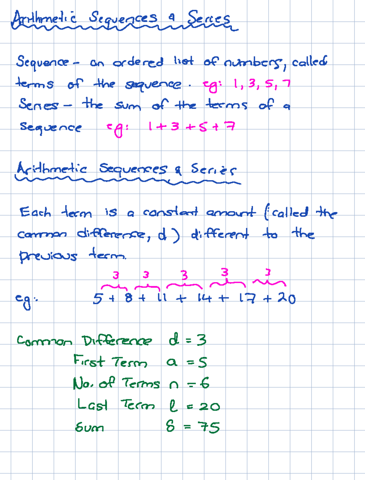 Arithmetic and Geometric Notes: A Study on Sequences and Series - Studocu