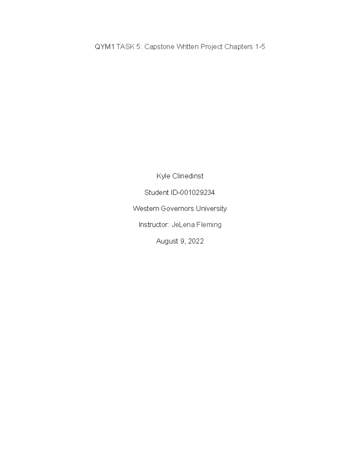 QYM1 Task 5: Capstone Project on Collaborative Learning Impact - Studocu