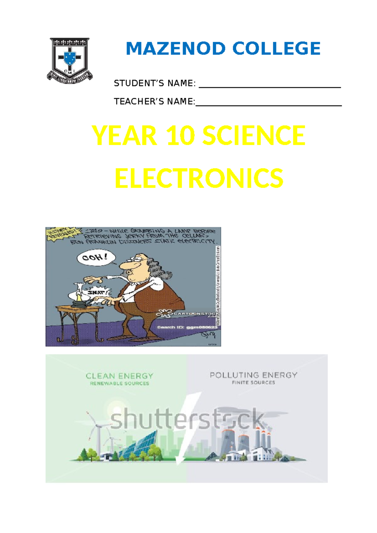 Year 10 Science: Electronics Student Booklet Overview - Studocu