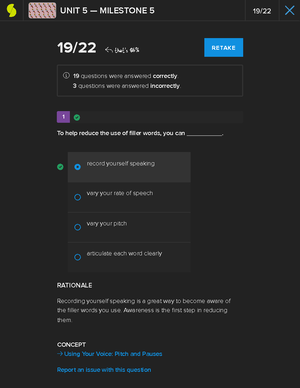 Sophia Public Speaking Milestone 1 - 1 15 / 16 that's 94% RETAKE 15 ...