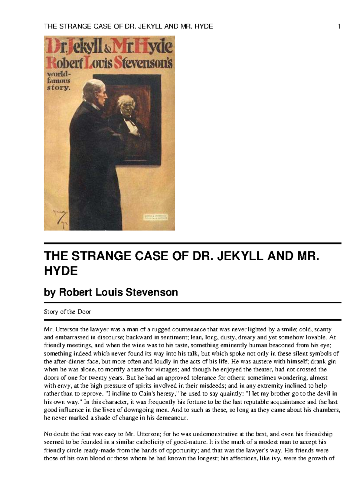 THE STRANGE CASE OF DR. JEKYLL AND MR. HYDE: A STUDY GUIDE - Studocu